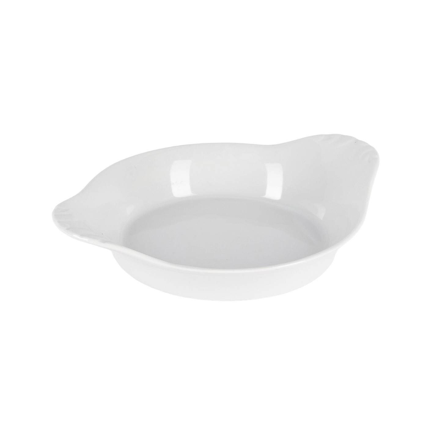 8.5" Round White Eared Serving Dish